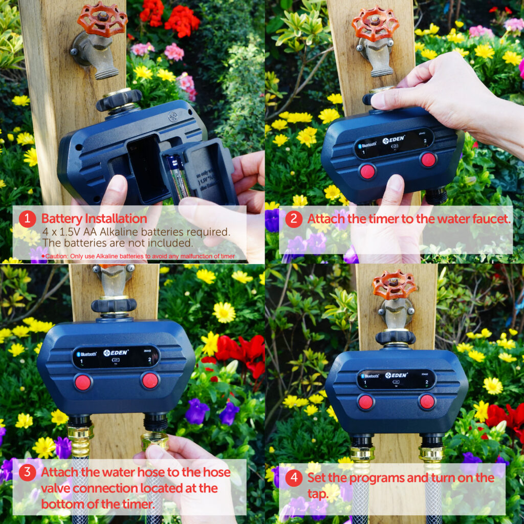 2-Zone Bluetooth® Water Timer - Eden Garden