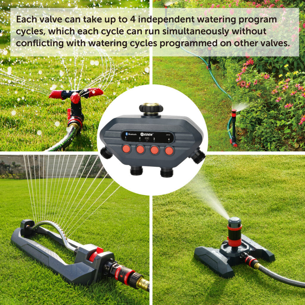 4-Zone Bluetooth Smart Water Hose Timer - Eden Garden
