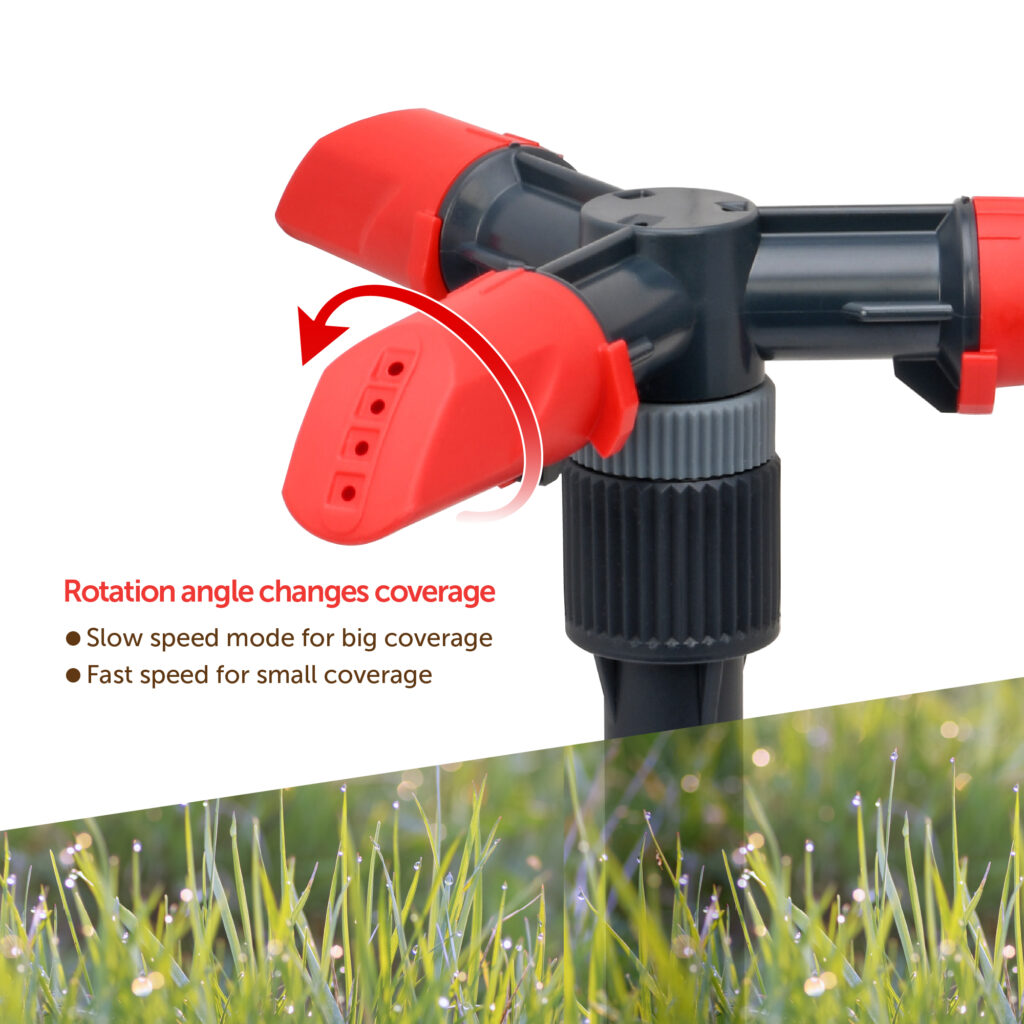 Adjustable Revolving Sprinkler with Spike, Quick Connect Set - Eden Garden