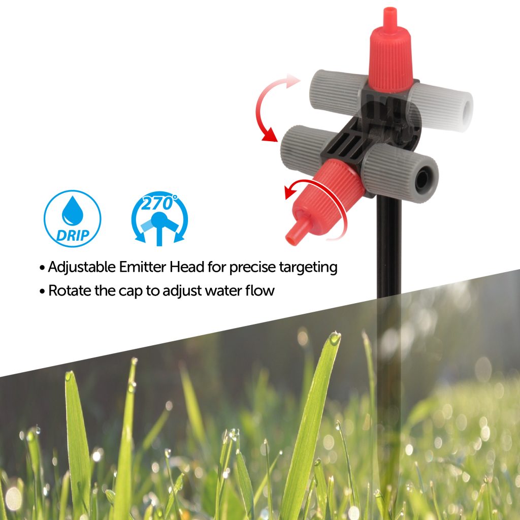 Micro Drip Irrigation Kit with 4-Zone Valve Control - Eden Garden