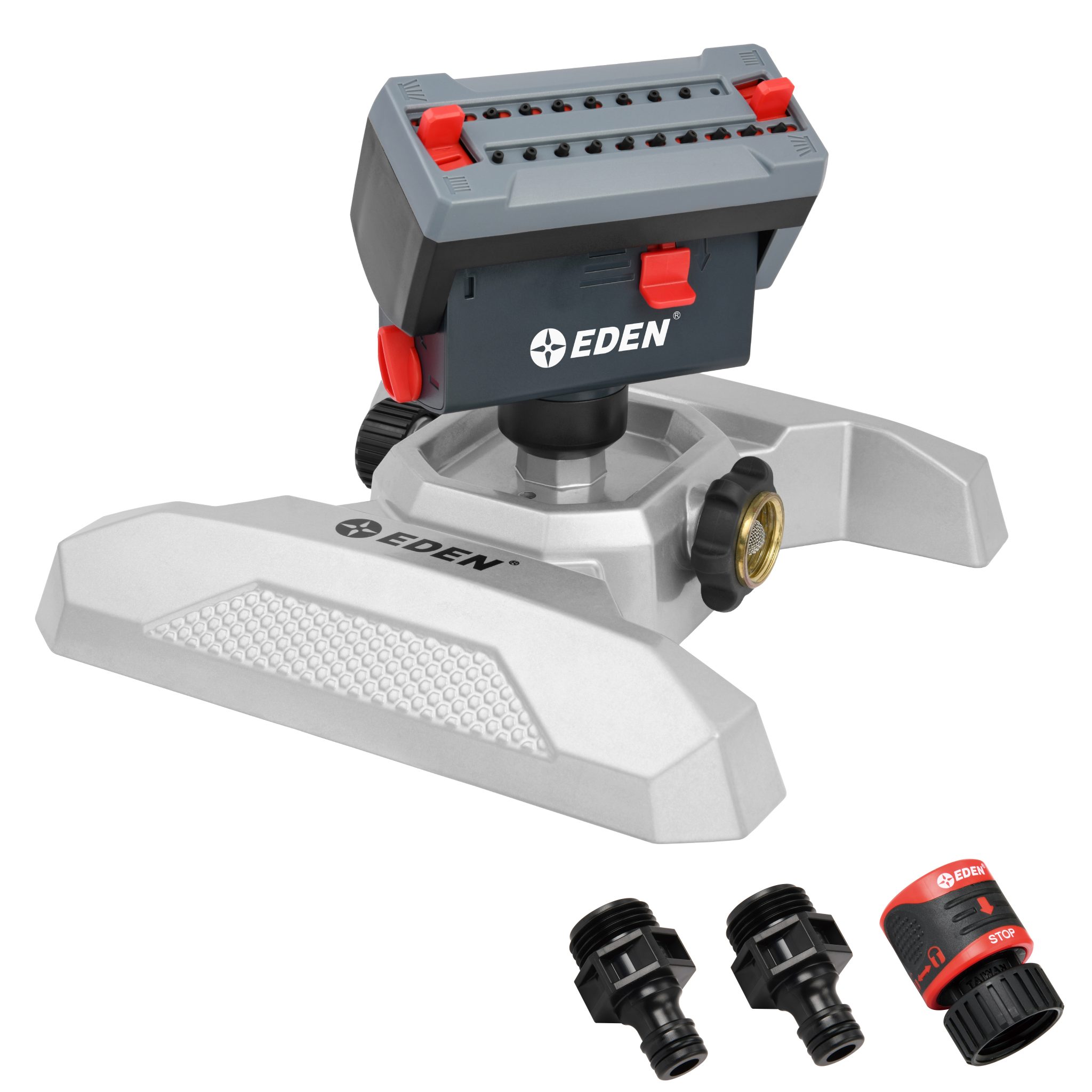 Metal Adjustable 4-Way Mini Turbo Oscillating Sprinkler - Edengarden.com