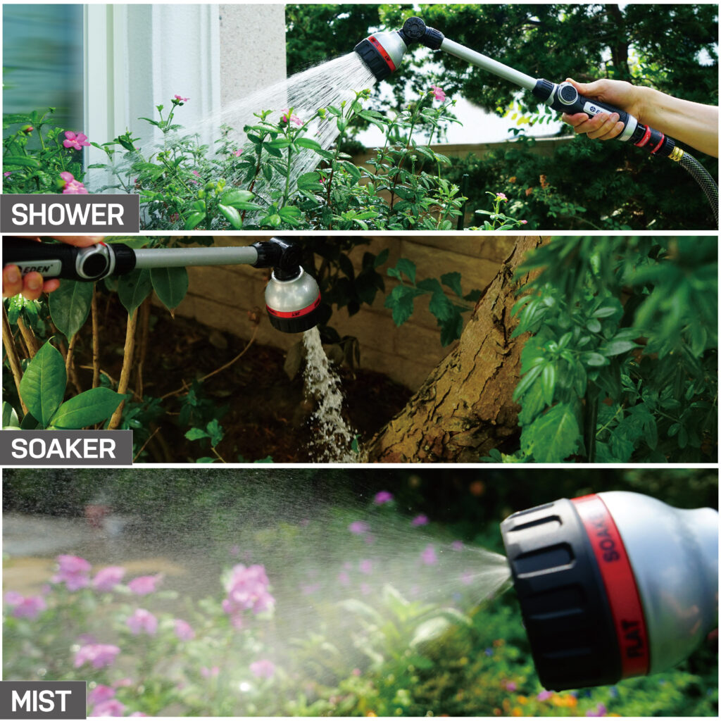 PRO Metal 6-Pattern 18” Thumb-Control Turbo Watering Wand - Eden Garden