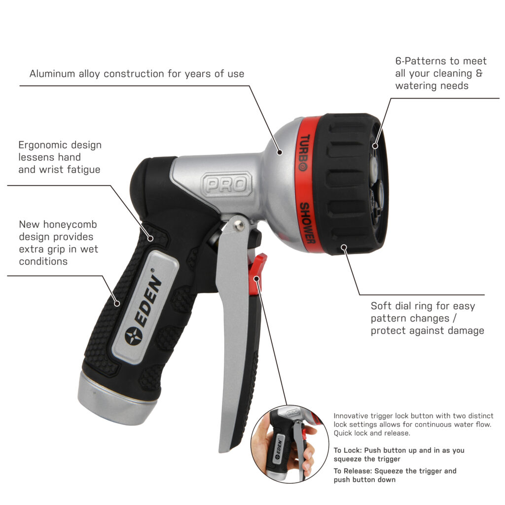 Pro Metal Front-Trigger 6-Pattern Turbo Nozzle - Eden Garden