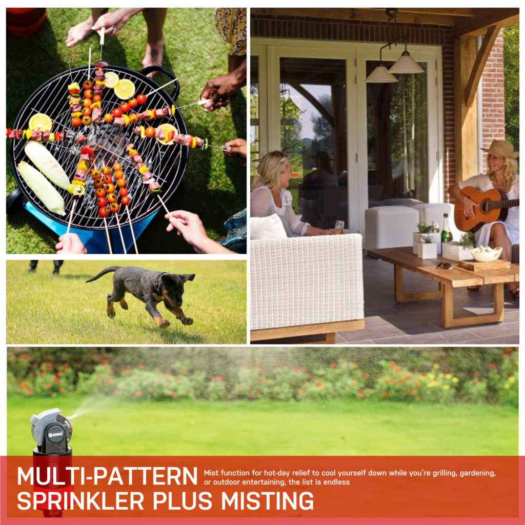 Multi-Pattern Sprinkler Plus Misting System - Eden Garden