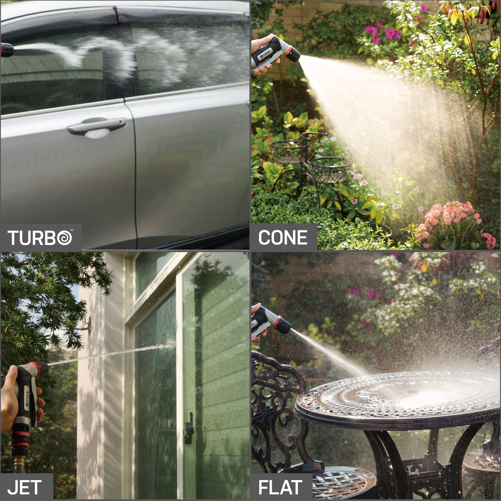 PRO Metal Front-Trigger 4-Pattern Turbo Nozzle - Eden Garden