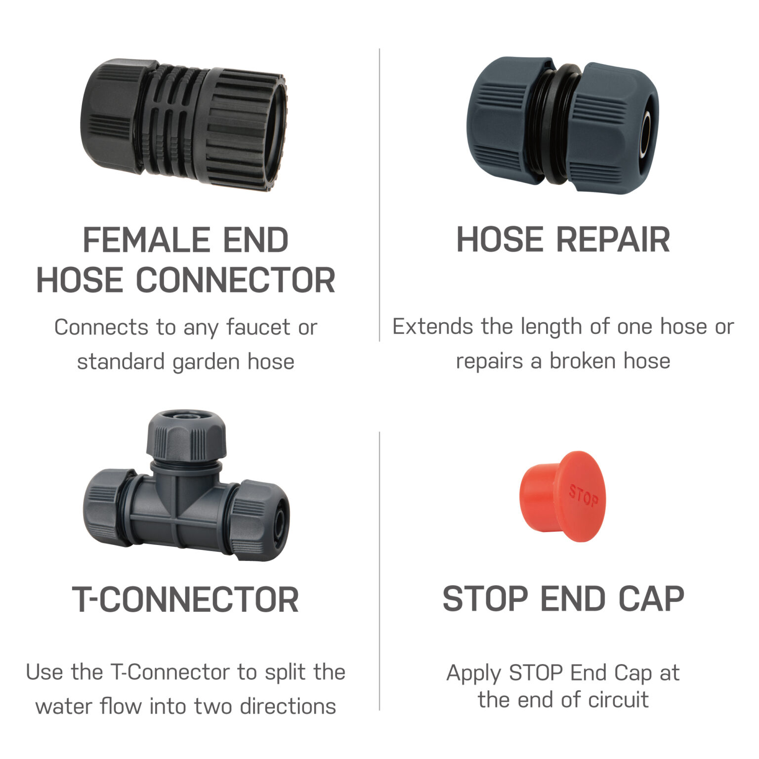 DIY Garden Hose and Faucet Connector – 10-Piece Set - Eden Garden