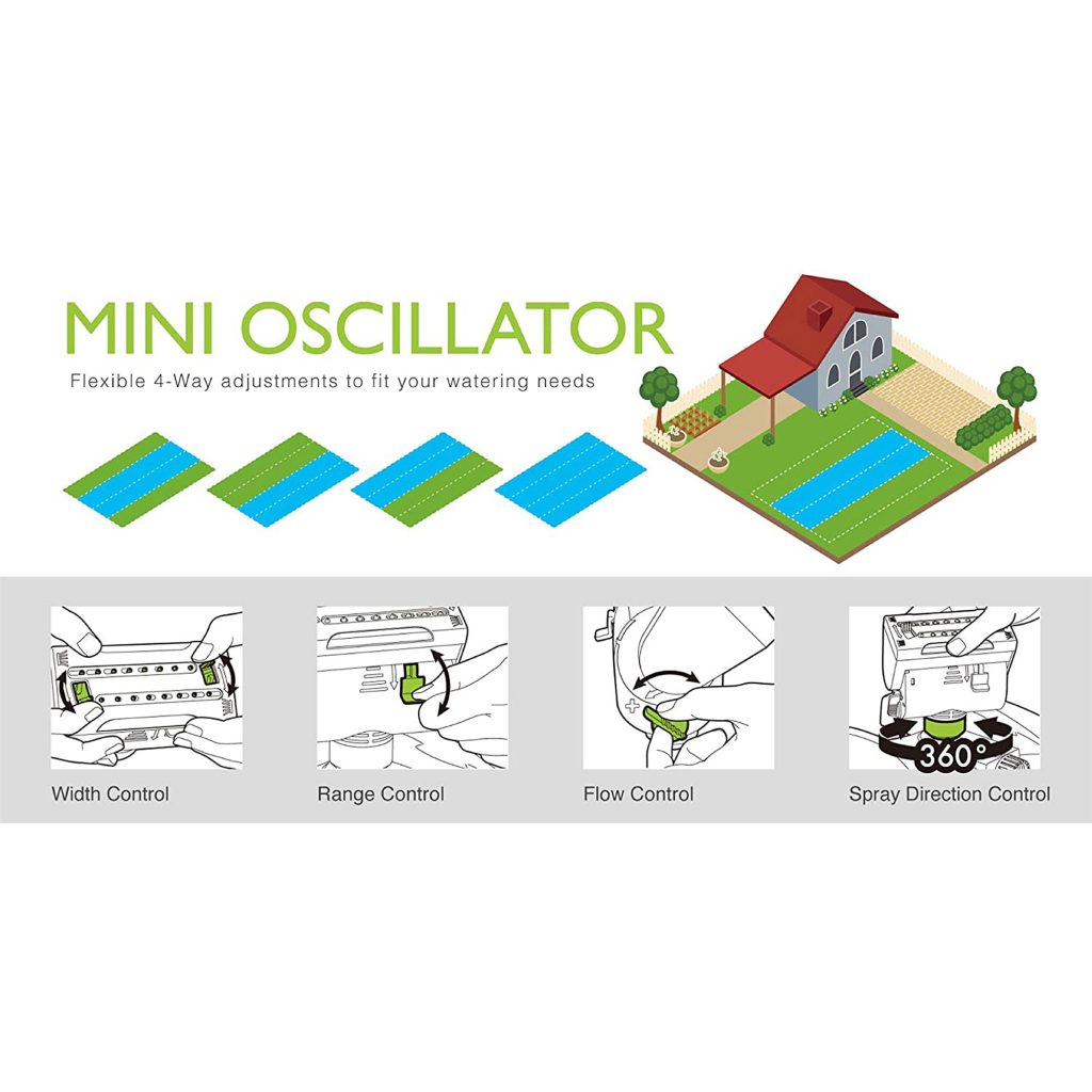 Mini Oscillating Sprinkler with Step Spike - Eden Garden