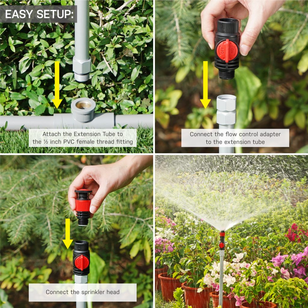12-Piece Multi-Adjustable Sprinkler with Metal Extension Set - Eden Garden